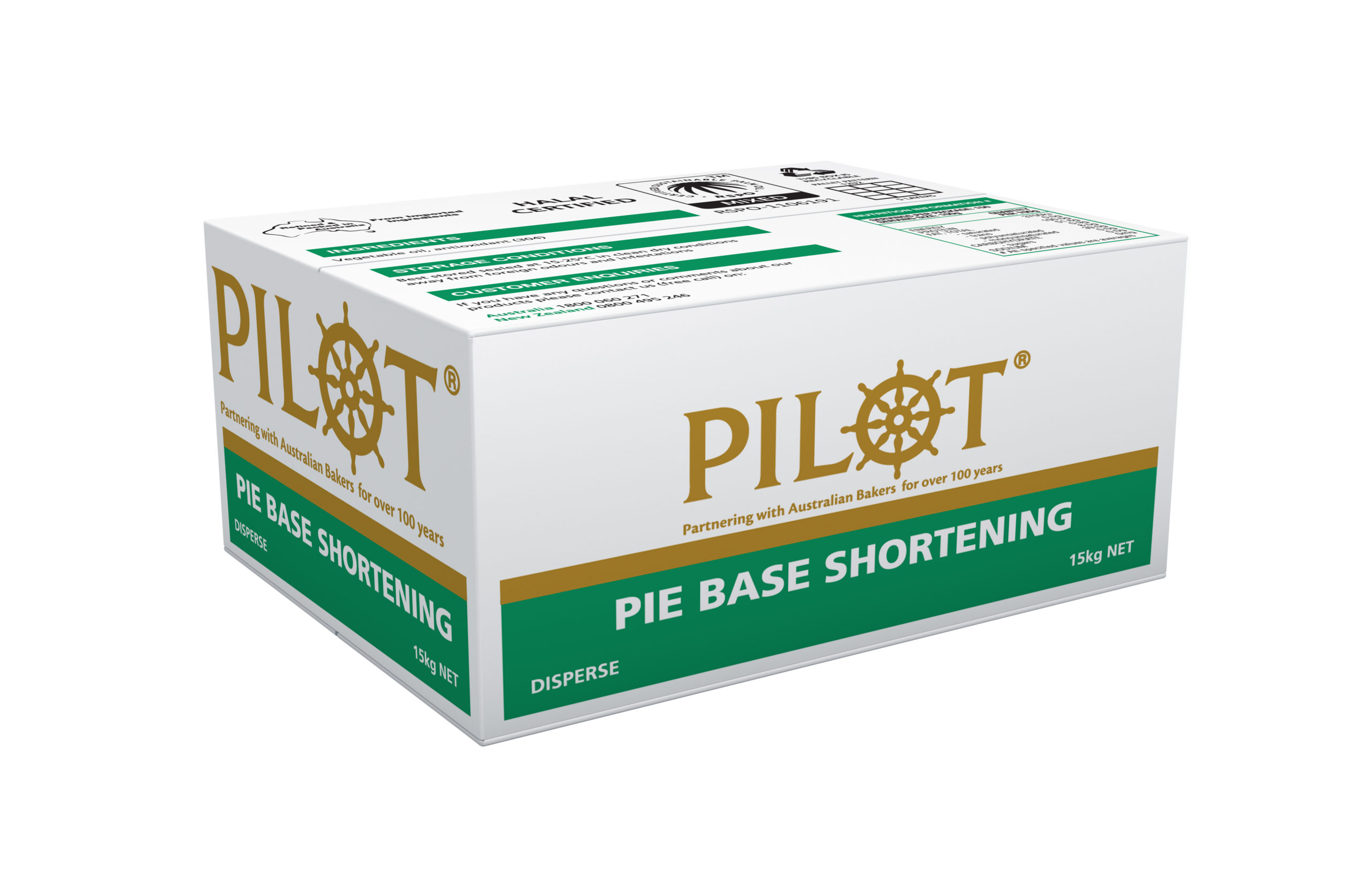 Pilot Pie Base Shortening 15kg | Human Nutrition | GrainCorp